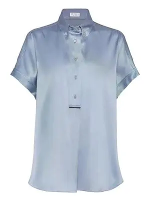 Brunello Cucinelli Satin Shirt - Blue