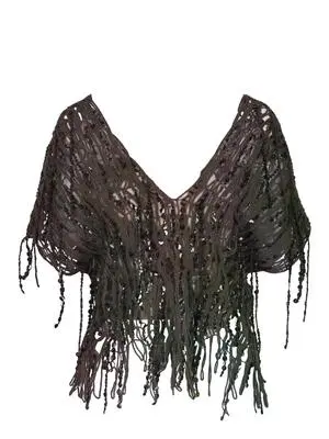 Brunello Cucinelli Sequin-embellished T-shirt - Brown