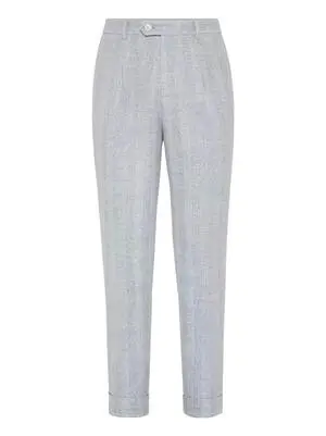 Brunello Cucinelli Houndstooth Trousers - Grey