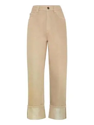 Brunello Cucinelli Straight-leg Cropped Trousers - Brown