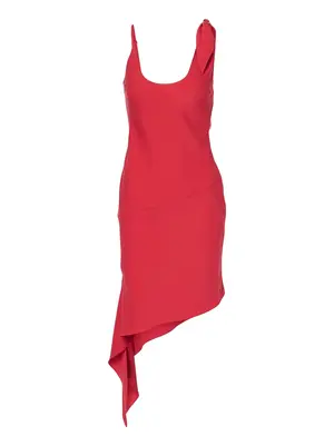 COURREGES Courrèges Scarf-detail Asymmetric Minidress - Red