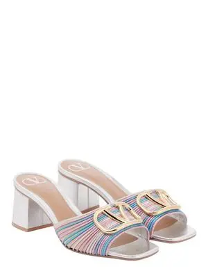 Valentino Garavani Vlogo Signature Crochet Mules - Pink