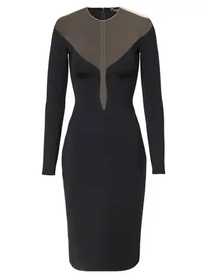 MUGLER Plunge Mini Dress - Black
