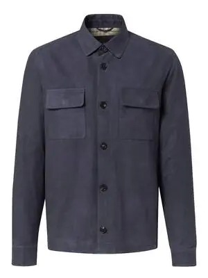 Loro Piana Lowe Suede Overshirt - Blue