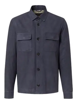 Loro Piana Lowe Suede Overshirt - Blue