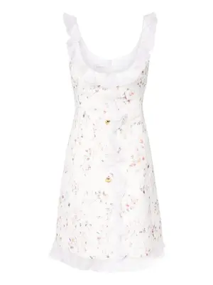 Giambattista Valli Ruffled Jacquard Mini Dress - White