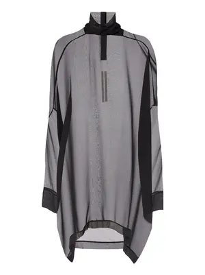 Rick Owens Hollywood Sheer Silk Chiffon Top - Black