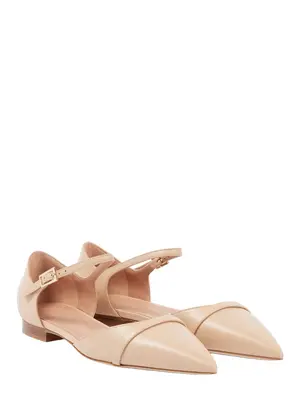 MALONE SOULIERS Ulla Leather Flats - Neutrals