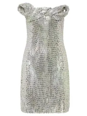 Rachel Gilbert Rosalie Mini Dress - Silver