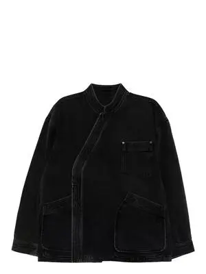 CROQUIS Standing Collar Denim Jacket - Black