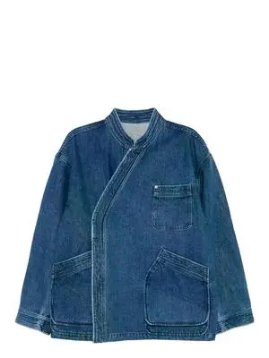 CROQUIS Standing Collar Denim Jacket - Blue