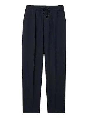 Sandro Drawstring-waist Straight-leg Trousers - Navy Blue