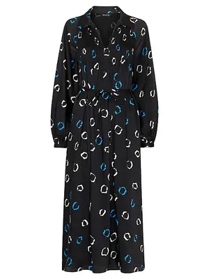 Whistles Printed Woven Midi Dress - Black
