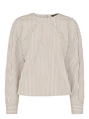 Whistles Kirstie Striped Cotton Blouse - Multi-coloured