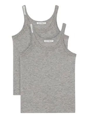 Dolce & Gabbana Short-sleeved Jersey Vest Two-pack - Grey