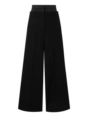 Erdem Grain De Poudre Wool Wide-leg Pants - Black