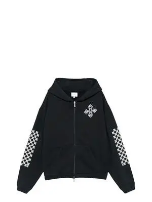 Rhude Cross Logo Zip-up Hoodie - Black