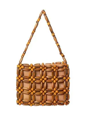 0711 TBILISI Marisha Beaded Tote Bag - Brown