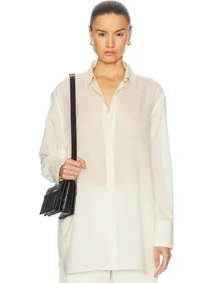 TOTEME Relaxed Voile Shirt - Milk