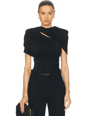 Stella McCartney Draped Cape Top - Black