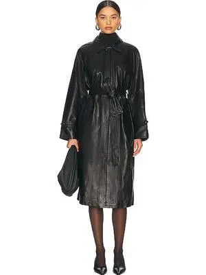 Nour Hammour Isolde Trench Coat - Black