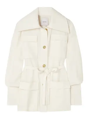 Patou Belted Wool-blend Twill Jacket - Ivory