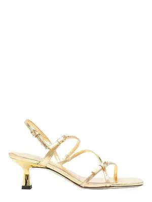 Sandro 60mm Leather Sandals - Gold