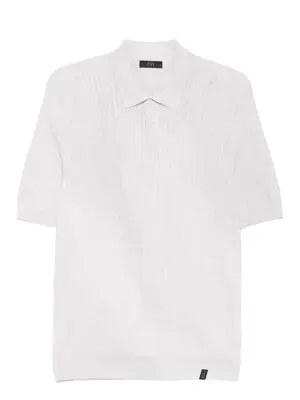FAY Cable-knit Polo Shirt
