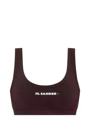 JIL SANDER Logo-print Bikini Top - Black