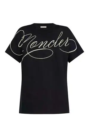 Moncler Embroidered Logo T-shirt - Blue