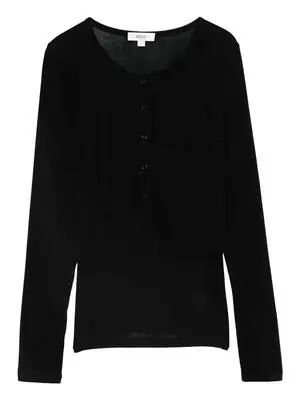 AGOLDE Faustine Henley T-shirt - Black