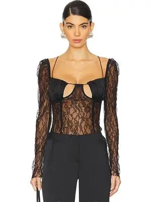 CEREN OCAK Lace Top - Black