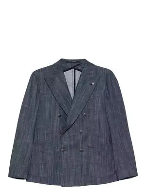 Tagliatore Denim Blazer - Blue