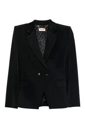 Elisabetta Franchi Satin-lapel Crepe Blazer - Black