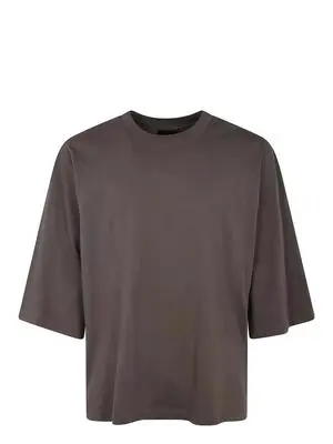 THOM KROM Crew-neck Cotton T-shirt Brown