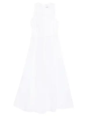Eleventy Linen Midi Dress - White