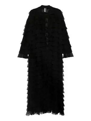 Norma Kamali Ruffled Coat - Black
