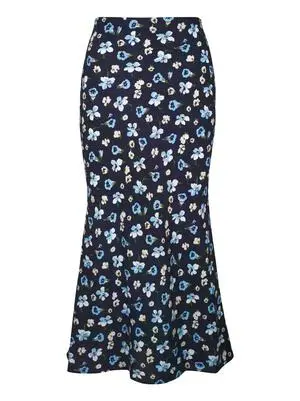 Veronica Beard Clover Floral Skirt - Blue