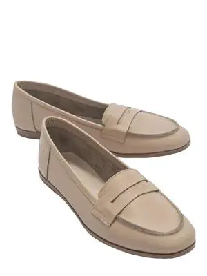 FOREVER & ALWAYS SHOES Forever & Always Shoes Dorothy Leather Loafer Beige Leather