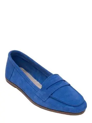 FOREVER & ALWAYS SHOES Forever & Always Shoes Dorothy Leather Loafer Blue Suede Leather