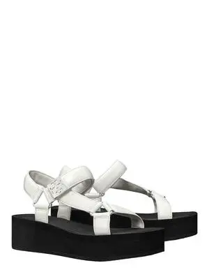 Tory Burch Mellow Platform Sandal - Optic White/silver/black