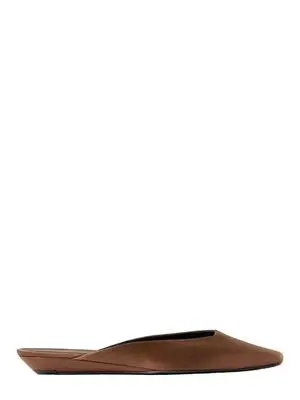 Loulou De Saison Petros Satin Slippers - Brown