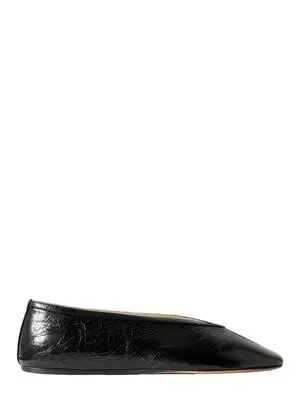 Le Monde Beryl Le Monde Beryl Luna Crinkled-Leather Ballet Flats Black