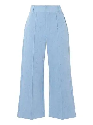 DESTREE Yoshimoto Frayed High-rise Wide-leg Jeans - Blue
