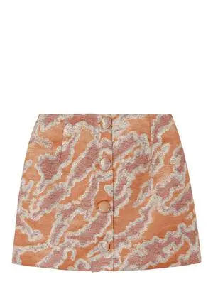 DESTREE Lucio Metallic Jacquard Mini Skirt - Orange