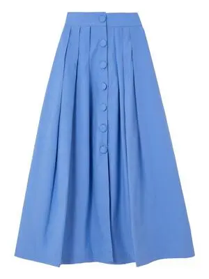 DESTREE Irving Pleated Midi Skirt - Blue