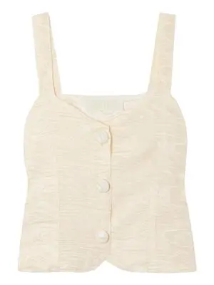 DESTREE Dora Fil Coupé Woven Tank - Ivory