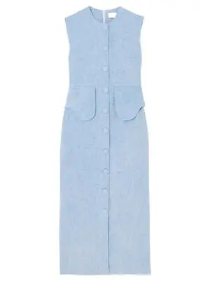 DESTREE Laetitia Frayed Denim Midi Dress - Blue