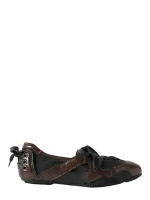 Acne Studios Paneled Smooth And Patent-leather Sneakers - Brown