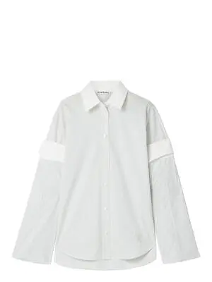 Acne Studios Layered Striped Cotton-poplin Shirt - White